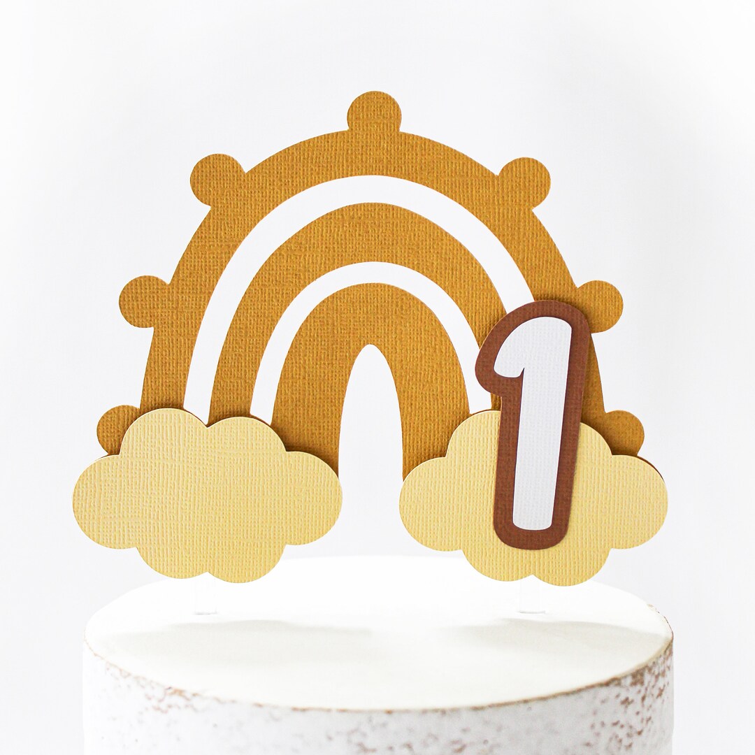 Boho Rainbow Cake Topper/brown Boho Cake Topper/brown Boho Birthday ...