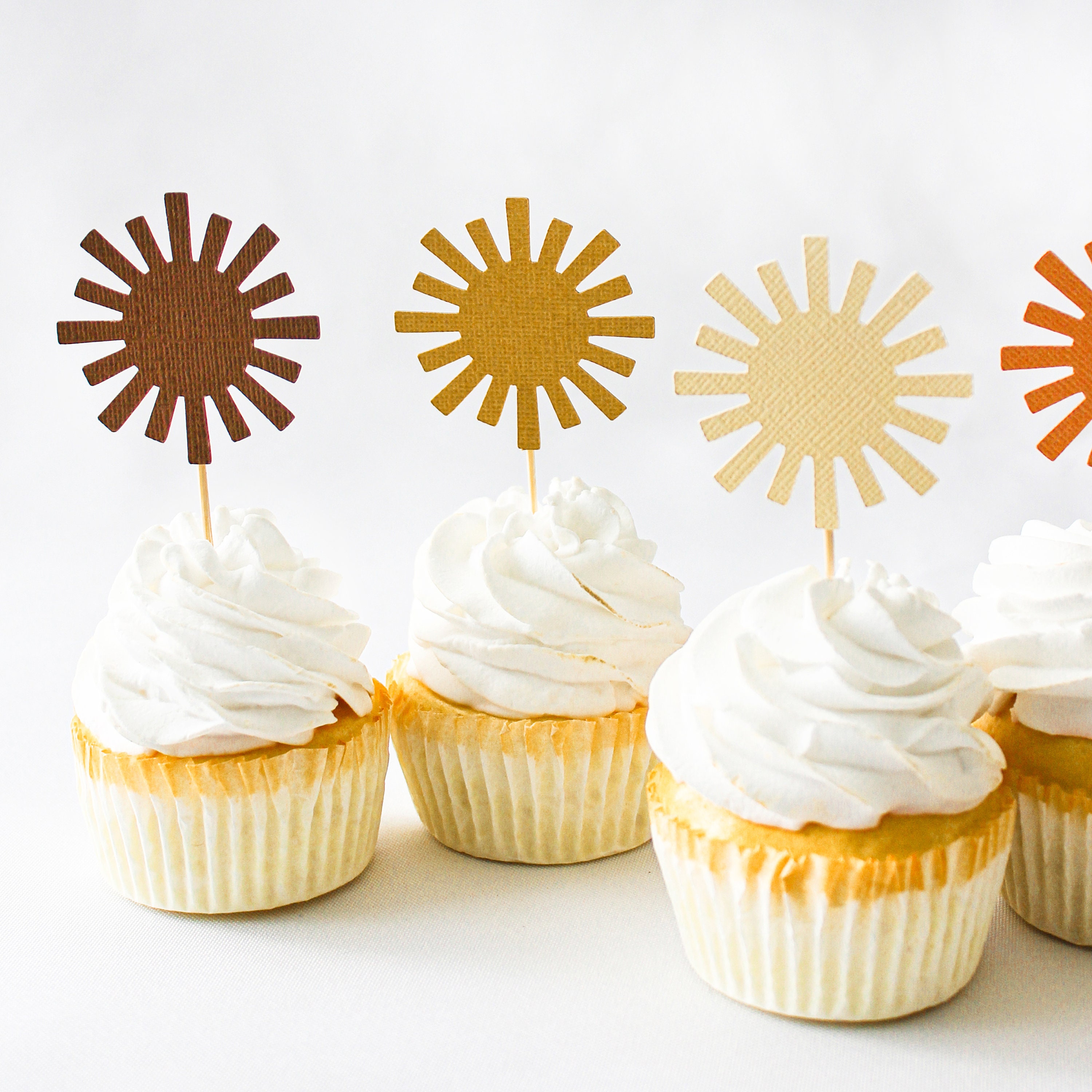 Boho Sun Cupcake Toppers/sun Cupcake Toppers/sunshine Cupcake - Etsy
