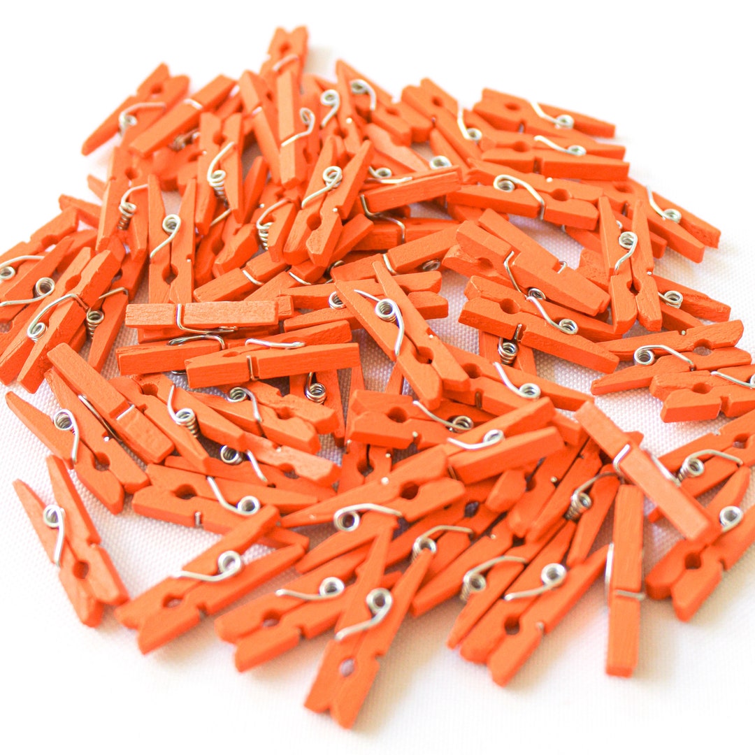 Mini Clothespins/mini Clothing Pins/orange Clothespins/1” Clothing Pins ...