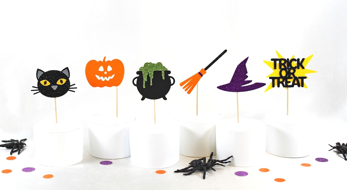 Halloween Black Cat/jack O Lantern/witch Cauldron/witch | Etsy