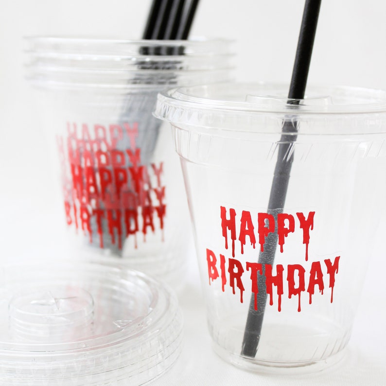 Halloween Birthday Cups/happy BIRTHDAY Cups/bloody Birthday Cups/zombie ...