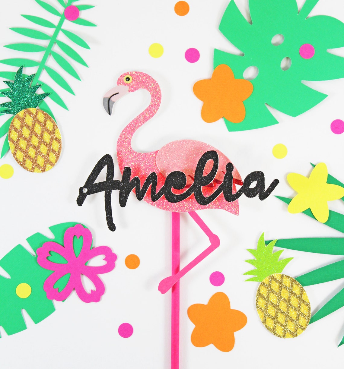 Flamingo Cake Topper With Customized | Etsy