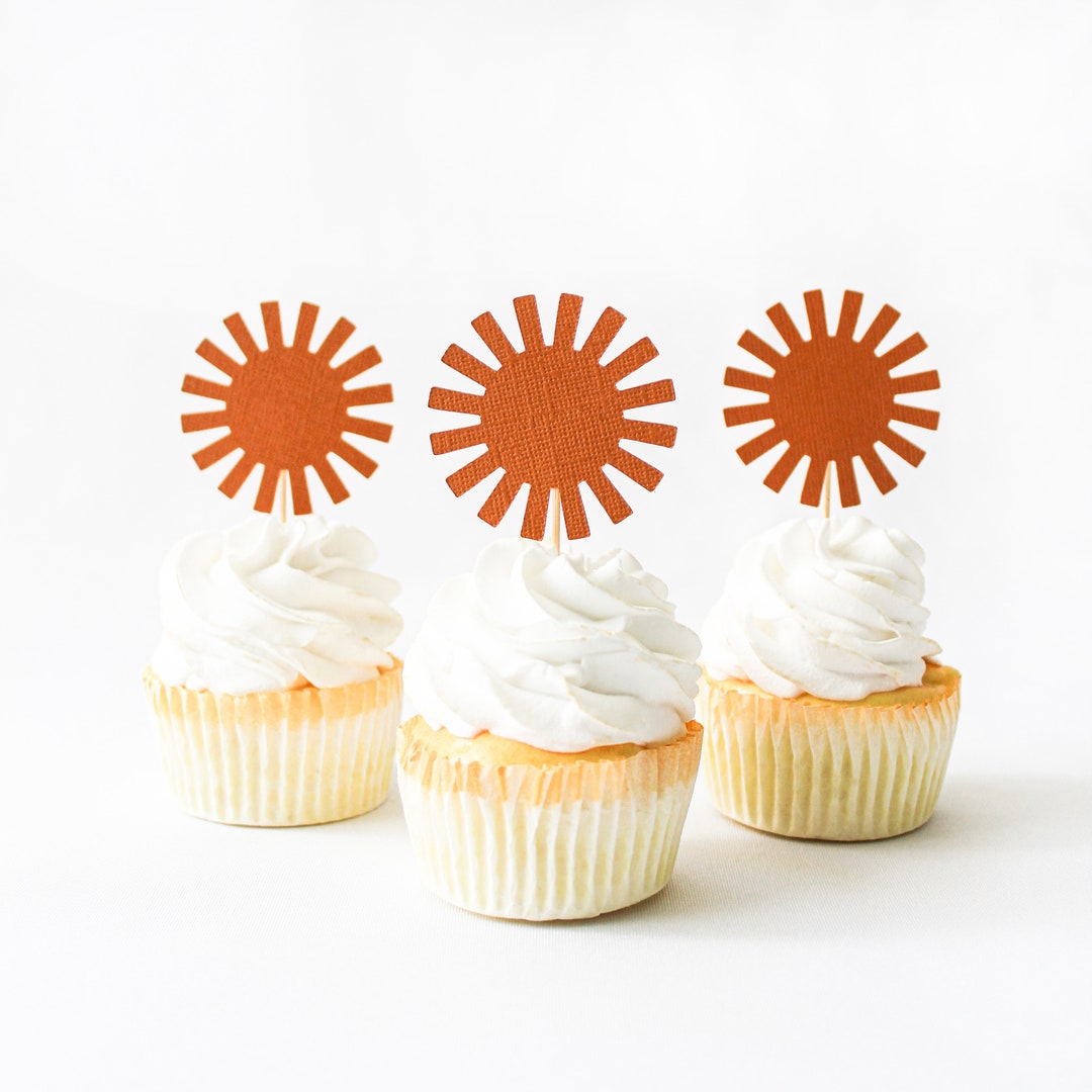 Boho Sun Cupcake Toppers/sun Cupcake Toppers/sunshine Cupcake Toppers ...