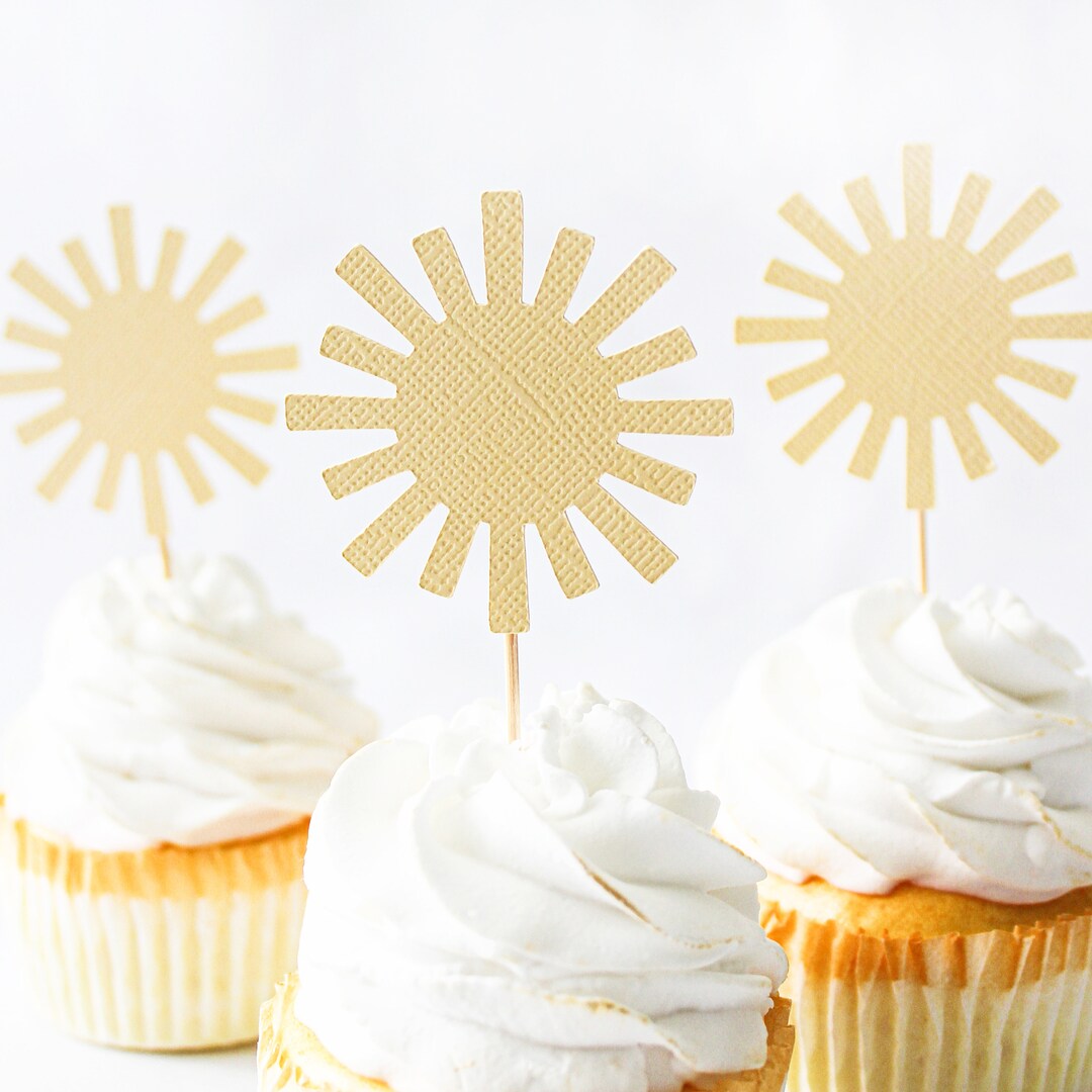 Boho Sun Cupcake Toppers/sun Cupcake Toppers/sunshine Cupcake Toppers ...