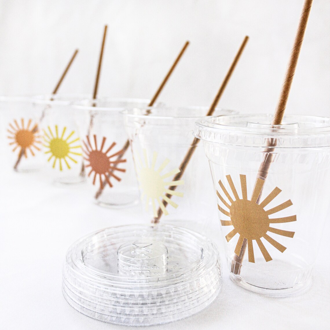 Boho Sun Cups/brown Boho Sun Cups/boho Rainbow Cups/brown Boho Birthday ...