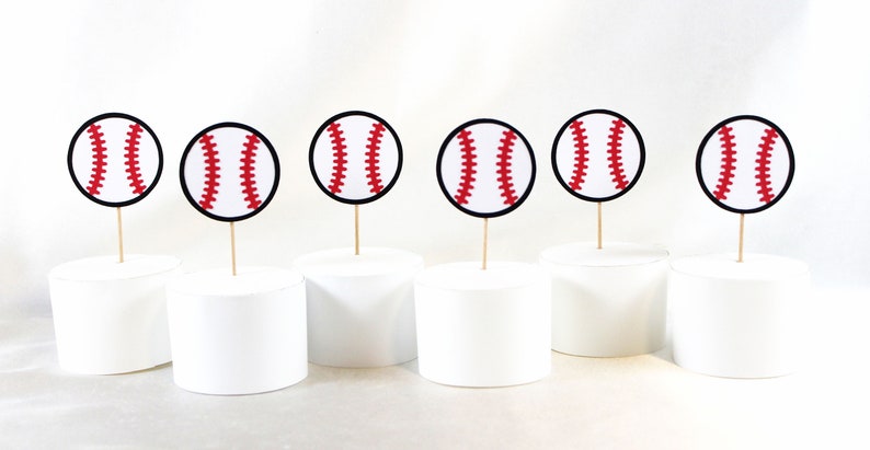 Baseball Cupcake Topper/baseball Topper/baseball Birthday/baseball Baby ...