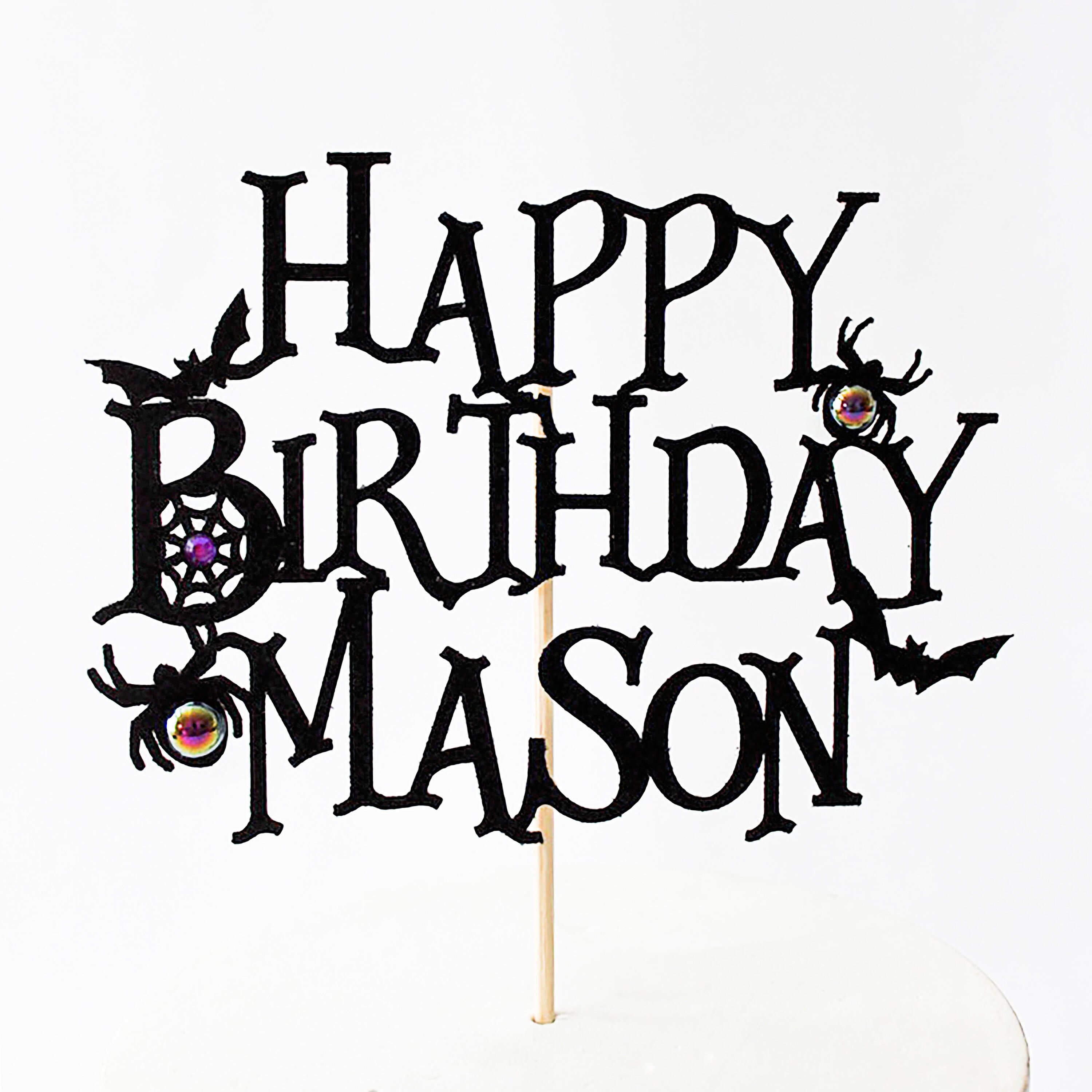 Halloween Happy Birthday Cake Topper/halloween - Etsy