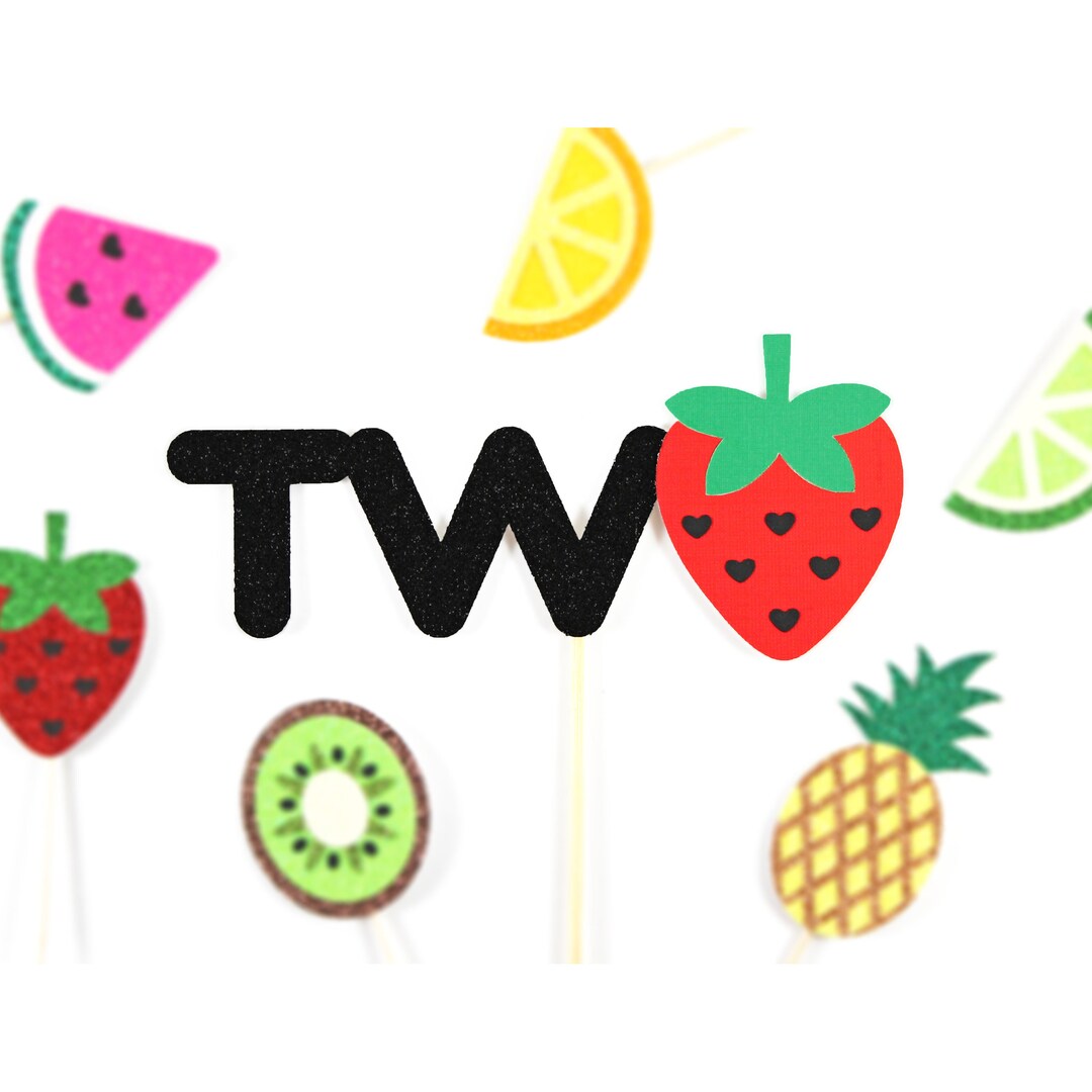 TWO Cake Topper/strawberry Cake Topper/tutti Frutti Cake Topper/tutti ...