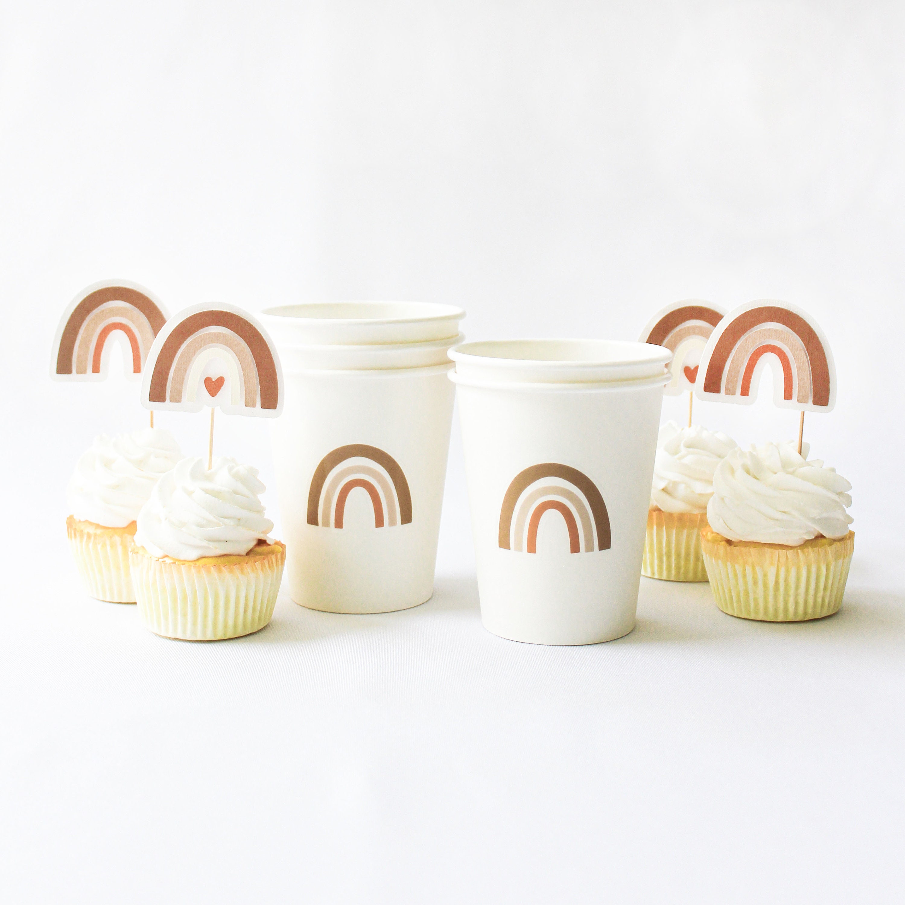 Boho Cups/boho Rainbow Cups/brown Boho Cups/brown Boho Birthday Party ...
