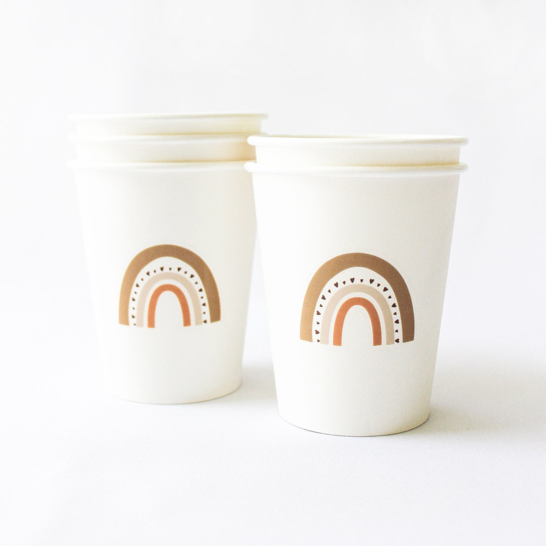 Boho Cups/boho Rainbow Cups/brown Boho Cups/brown Boho Birthday Party ...