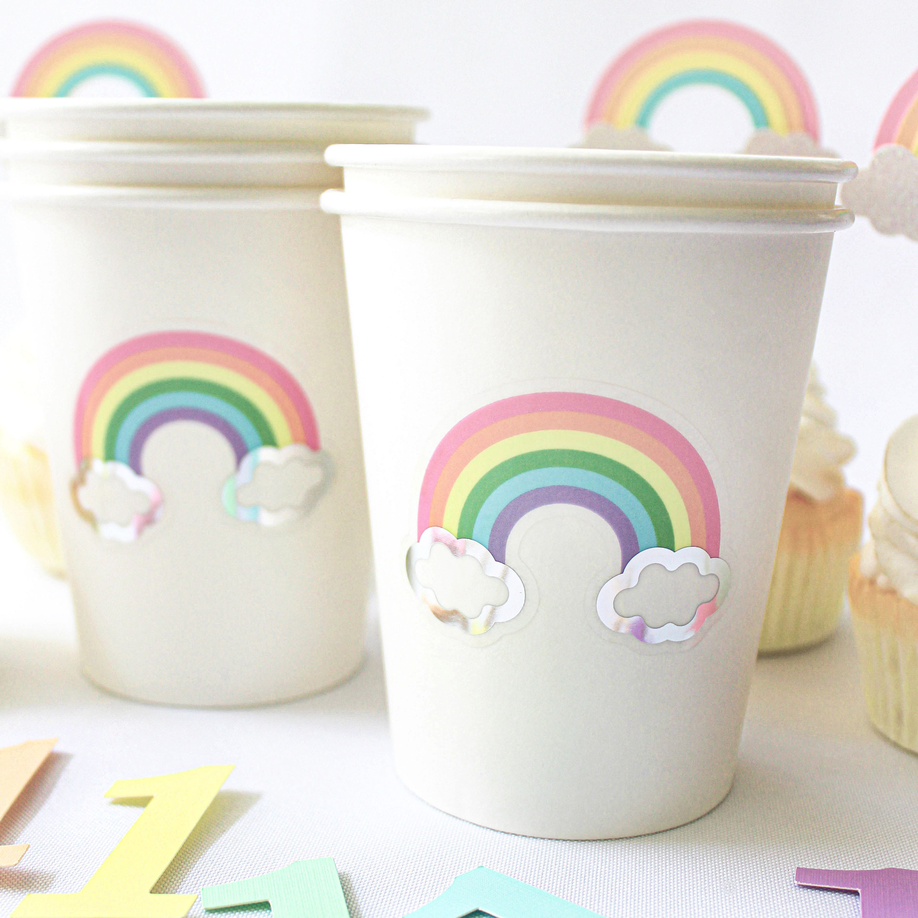 Pastel Rainbow Cups/pastel Rainbow Birthday/pastel Rainbow - Etsy