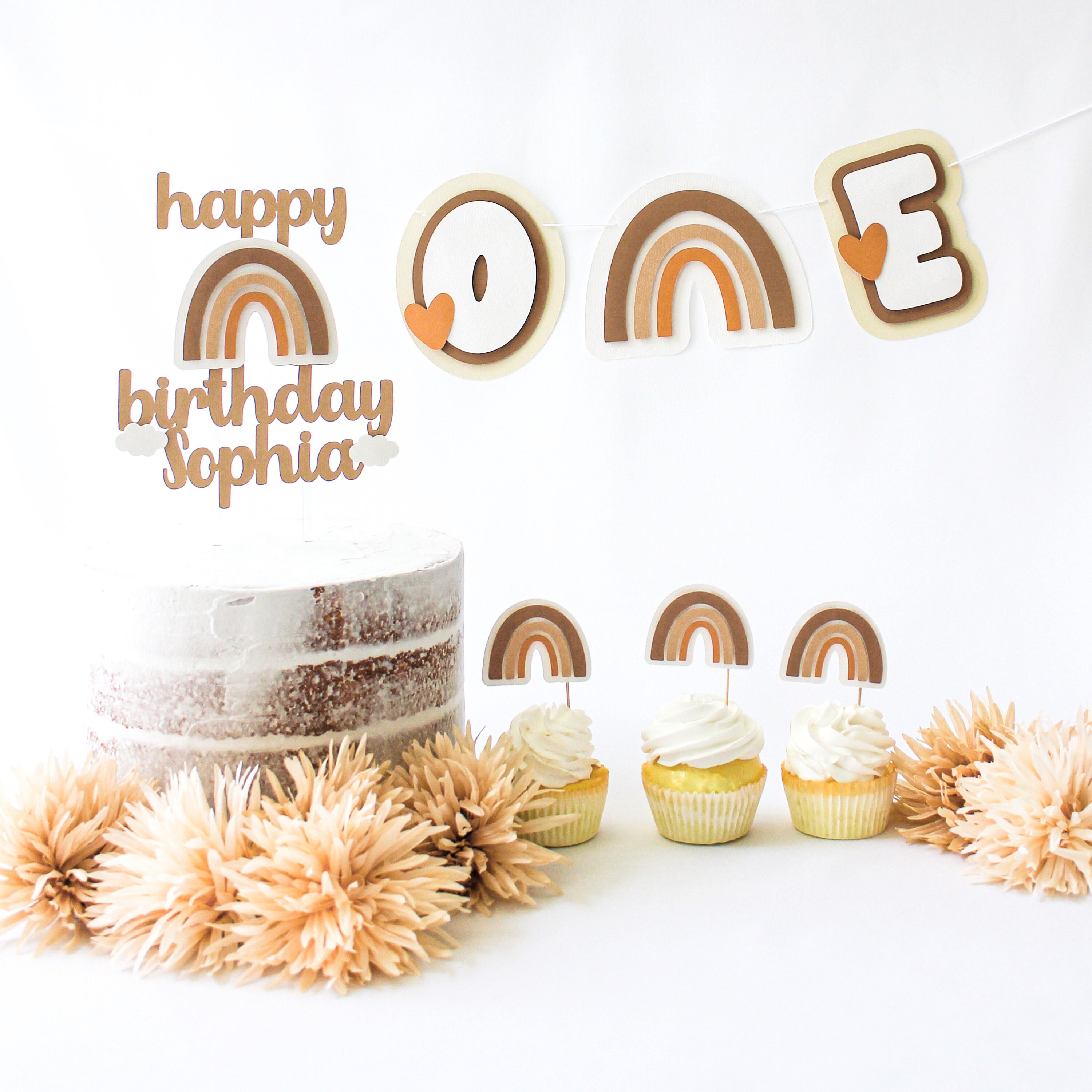 Boho Rainbow ONE Banner/boho ONE Banner/boho Rainbow - Etsy