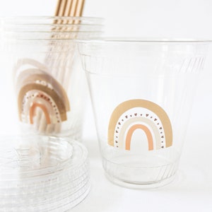 Boho Cups/boho Rainbow Cups/brown Boho Cups/brown Boho Birthday Party ...