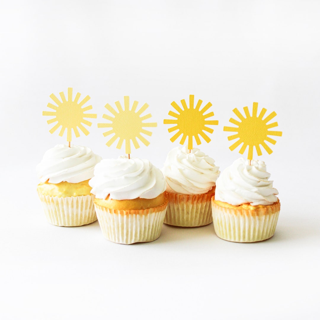 Boho Sun Cupcake Toppers/sun Cupcake Toppers/sunshine Cupcake Toppers ...