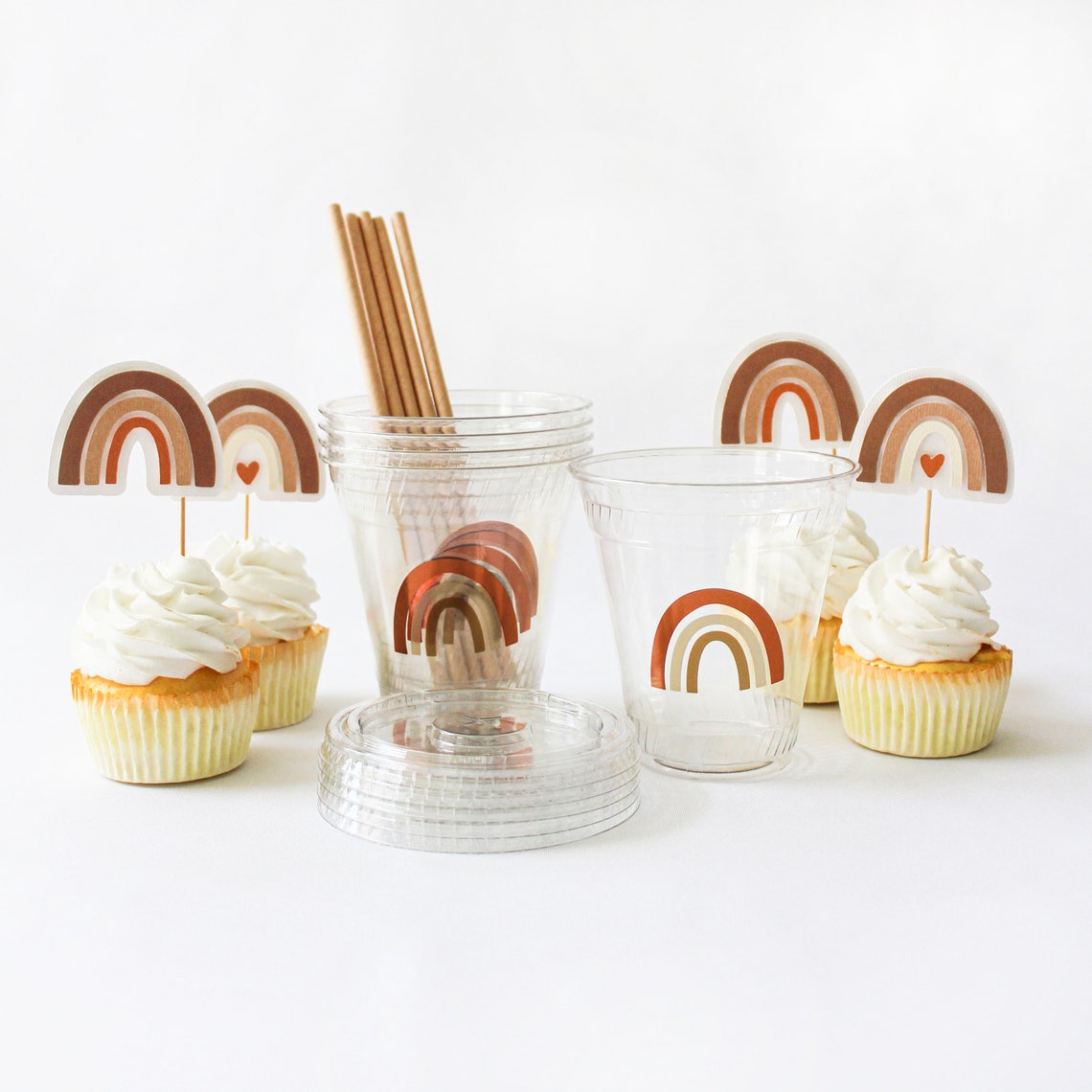 Boho Cups/boho Rainbow Cups/brown Boho Cups/brown Boho - Etsy