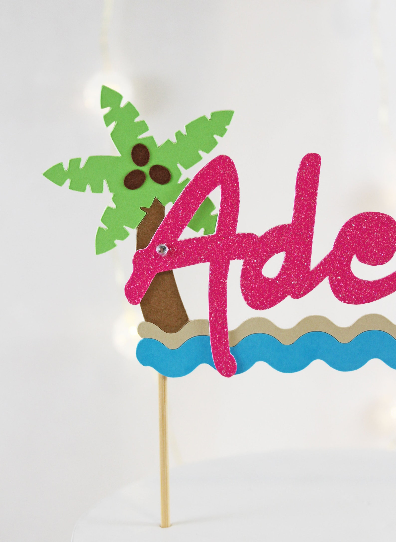 Palm Tree Cake Topper/surf Cake Topper/tropical Cake Topper/wave Cake ...