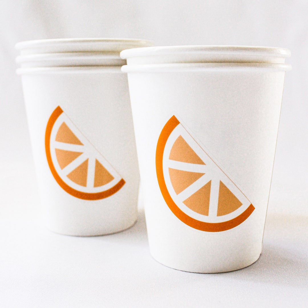 Orange Cups/orange Birthday Party Cup/orange Bridal Shower/orange Baby ...