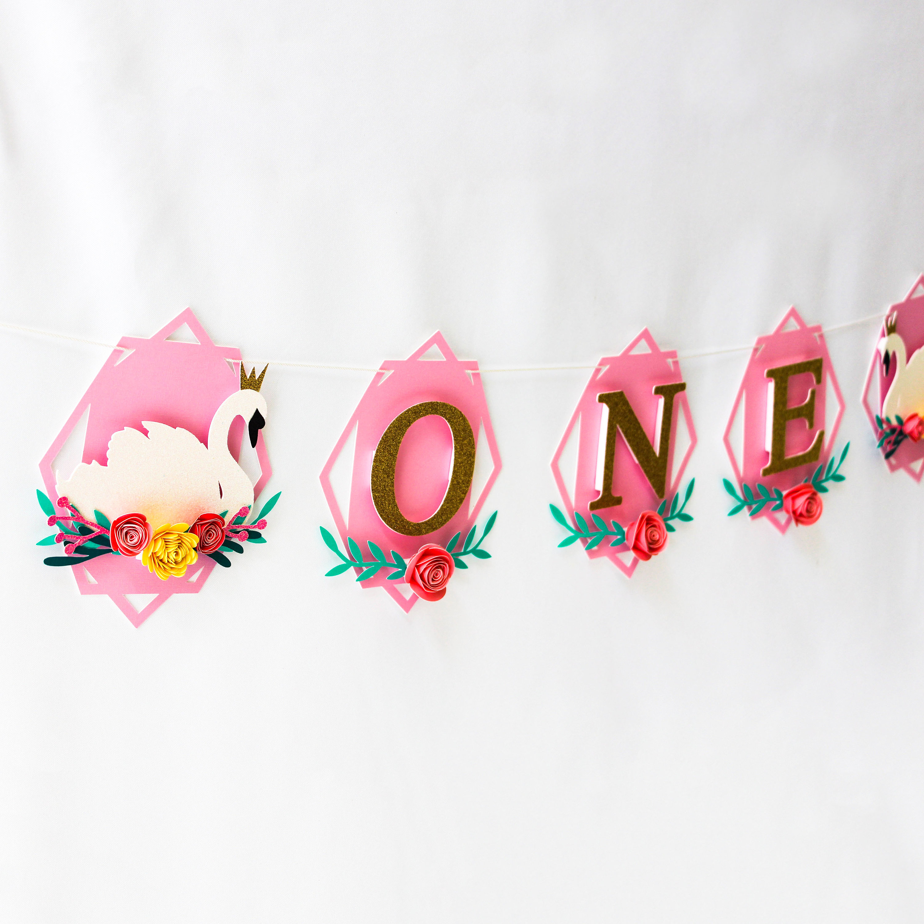 Swan Banner/Swan One Banner/Swan First Birthday Banner/One - Etsy.de