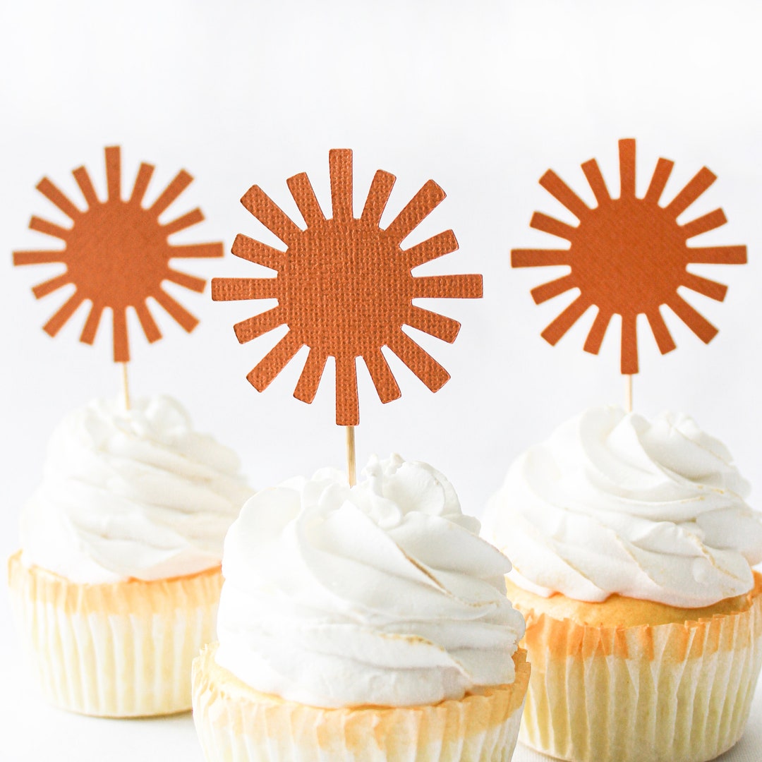 Boho Sun Cupcake Toppers/sun Cupcake Toppers/sunshine Cupcake Toppers ...