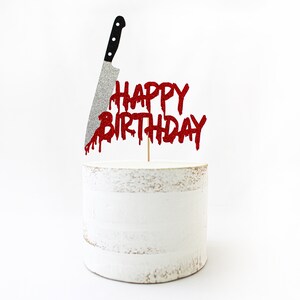 Horror Knife Cake Topper/horror Cake Topper/halloween Happy Birthday ...