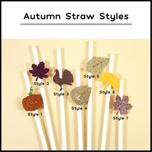 Autumn Straw/fall Straw/fall Party/leaves/turkey/pumpkin/first Birthday ...
