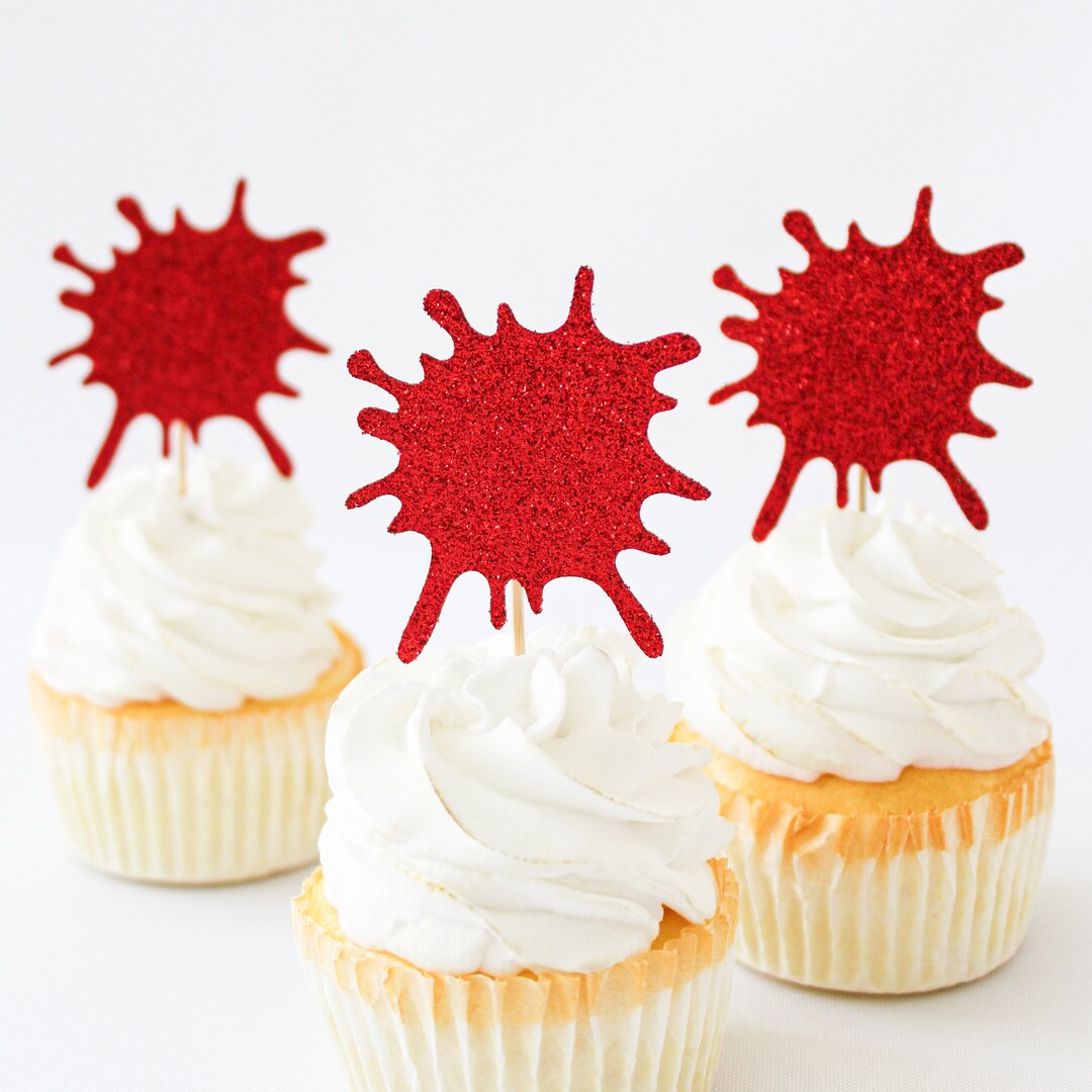Blood Splatter Cupcake Toppers/blood Splatter Cupcake Topper/bloody ...