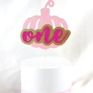 One Cake Topper/baby Pink Pumpkin Cake Topper/pumpkin Cake Topper ...