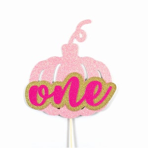 One Cake Topper/baby Pink Pumpkin Cake Topper/pumpkin Cake Topper ...