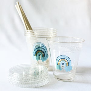 Boho Cups/boho Rainbow Cups/blue Boho Cups/blue Boho Birthday Party ...