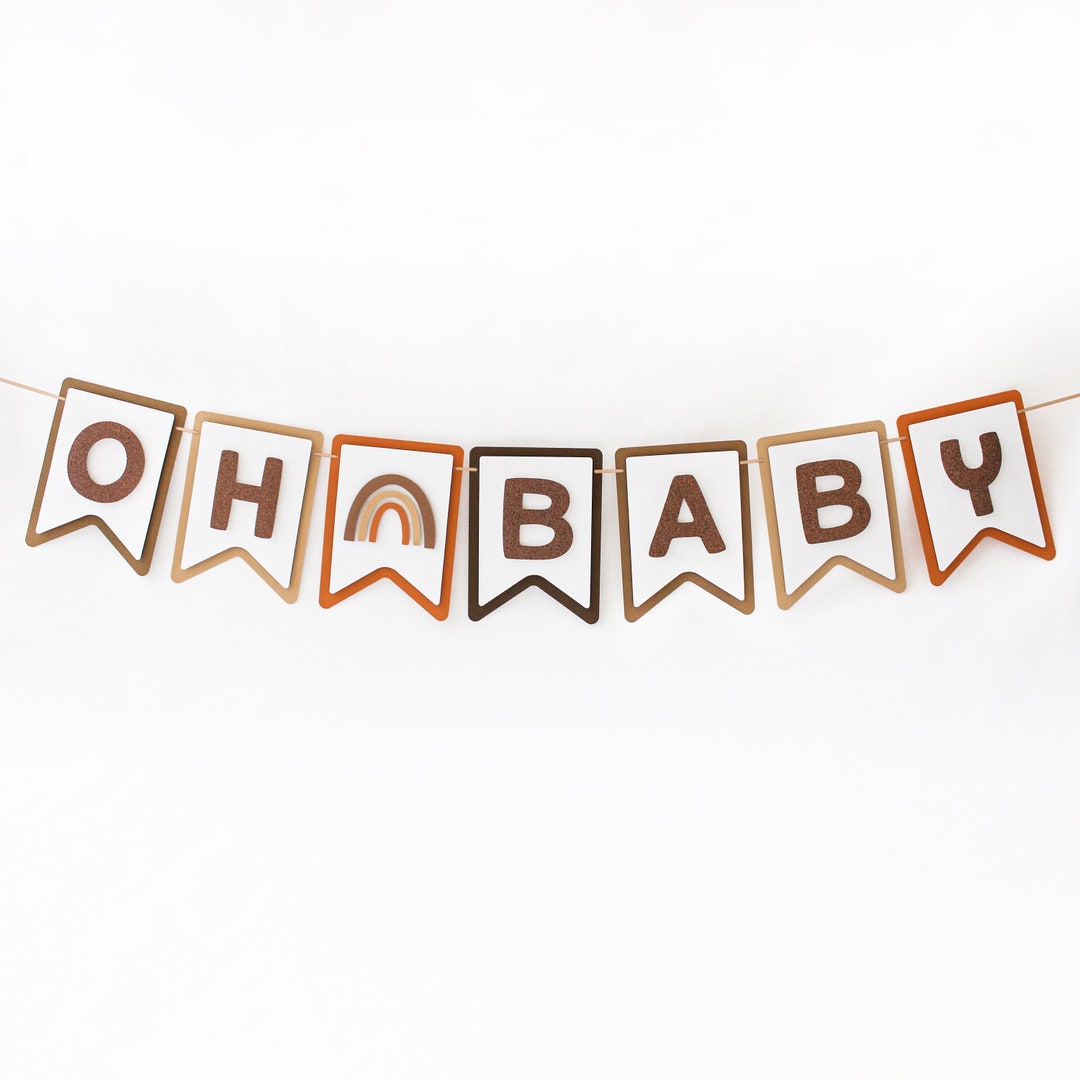 Boho Rainbow Oh Baby Banner/boho OB BABY Banner/boho Rainbow Banner ...