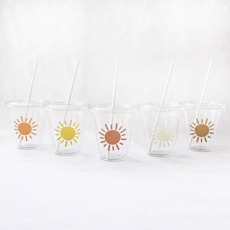 Boho Sun Cups/brown Boho Sun Cups/boho Rainbow Cups/brown Boho Birthday ...