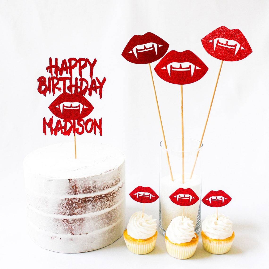 Vampire Birthday Cake Topper/vampire Birthday Party/vampire | Etsy