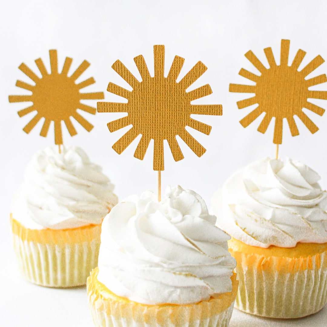 Boho Sun Cupcake Toppers/sun Cupcake Toppers/sunshine Cupcake Toppers ...