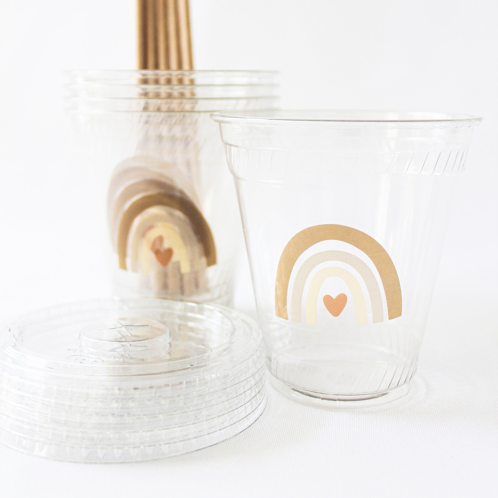Boho Cups/boho Rainbow Cups/brown Boho Cups/brown Boho Birthday Party ...