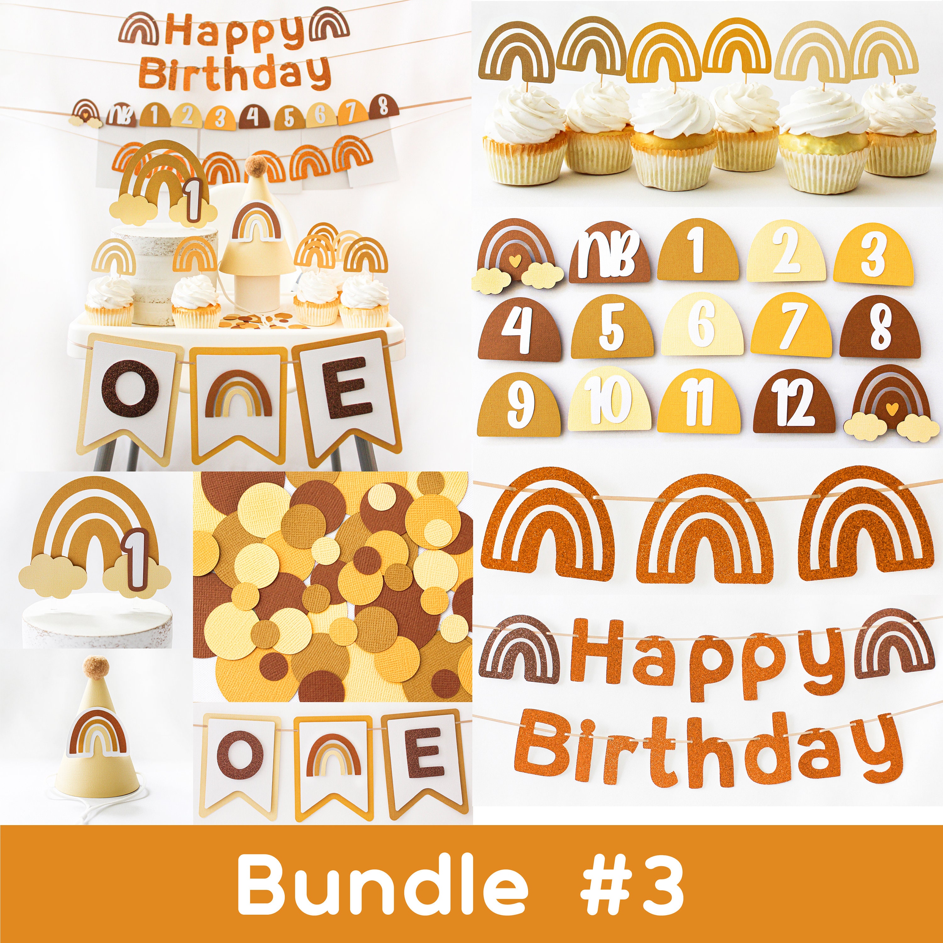 Boho Rainbow Party Bundle/boho Rainbow Party Package/boho Rainbow 1st ...