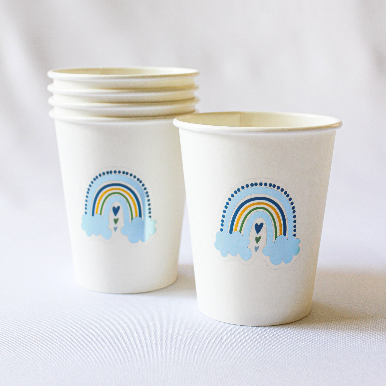 Boho Cups/boho Rainbow Cups/blue Boho Cups/blue Boho Birthday Party ...