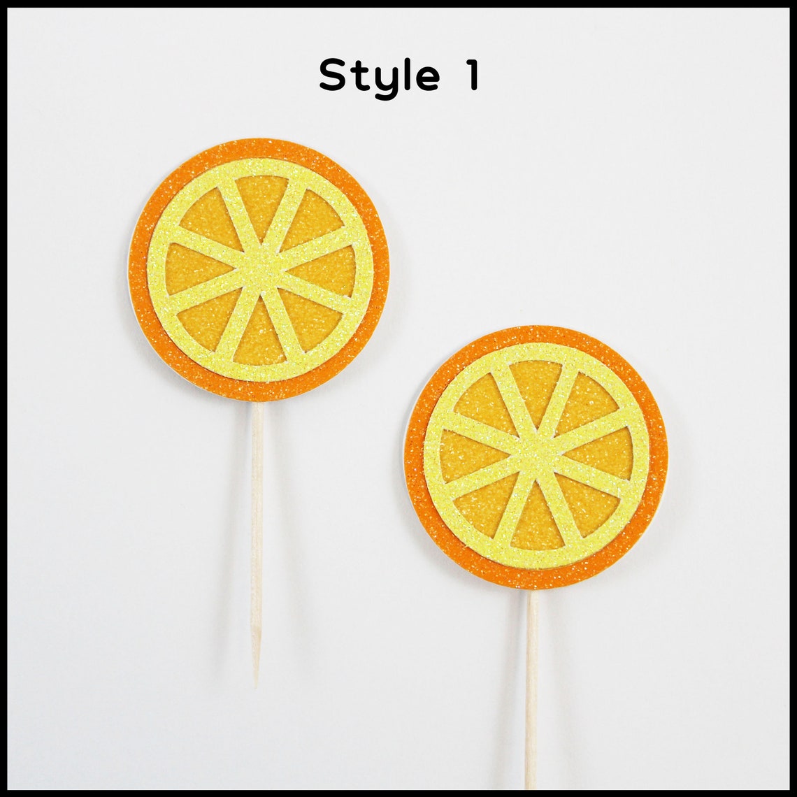Orange Cupcake Toppers/orange Cupcake Topper/tutti Frutti Cupcake ...
