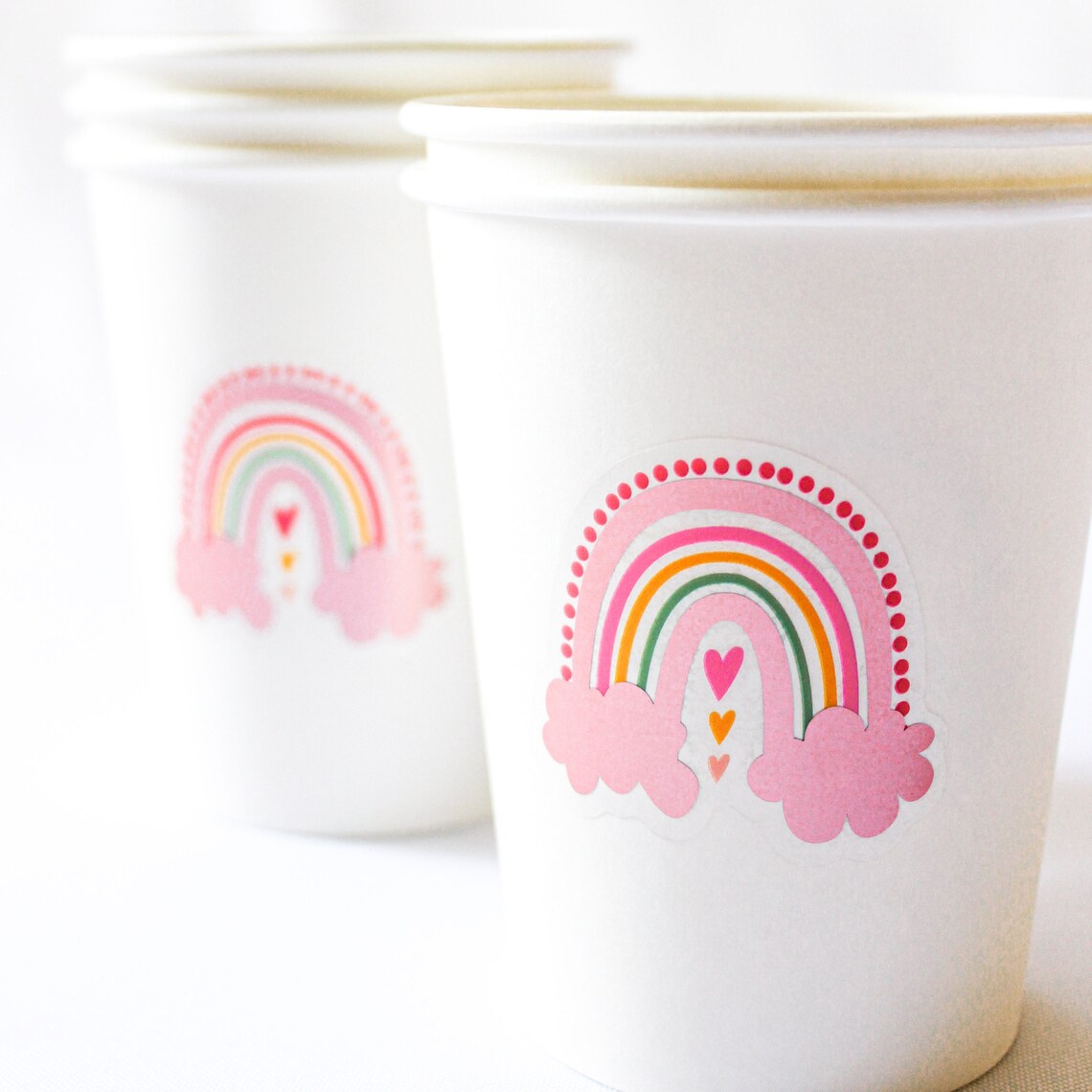 Boho Cups/boho Rainbow Cups/pink Boho Cups/pink Boho Birthday Party ...