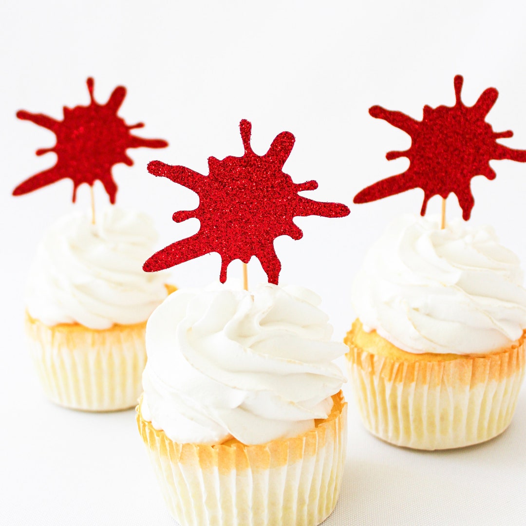 Blood Splatter Cupcake Toppers/blood Splatter Cupcake Topper/bloody ...