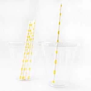Lemon Straws/lemon Paper Straws/drinking Straws/lemon Party Décor/lemon ...