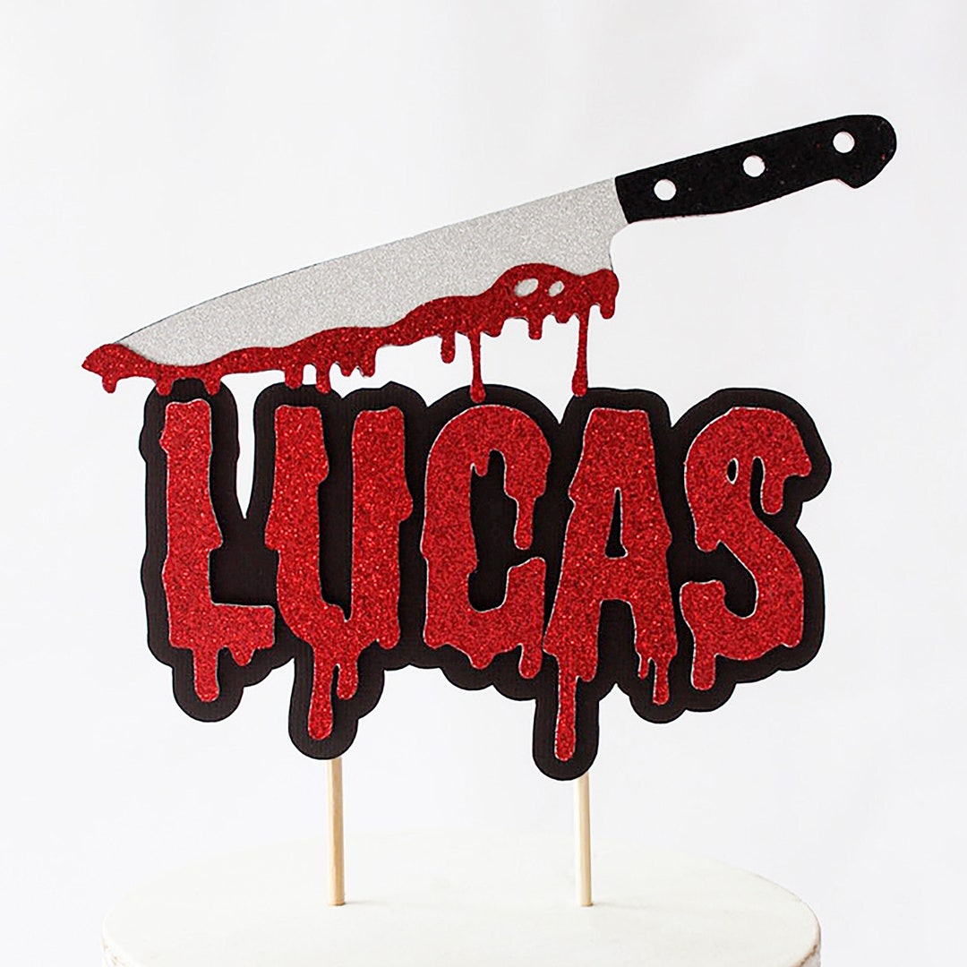 Horror Knife Cake Topper/horror Cake Topper/halloween Happy Birthday ...