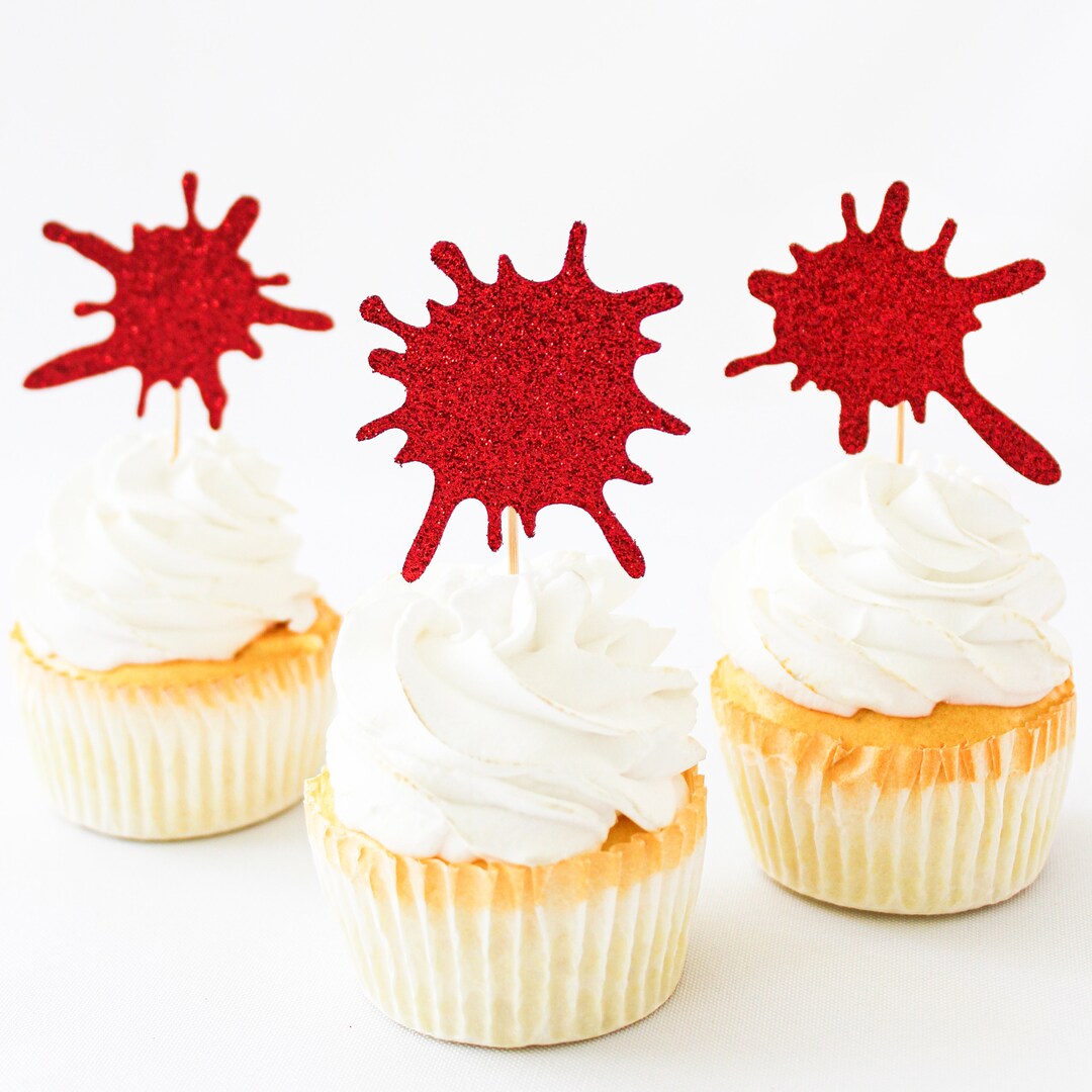 Blood Splatter Cupcake Toppers/blood Splatter Cupcake Topper/bloody ...