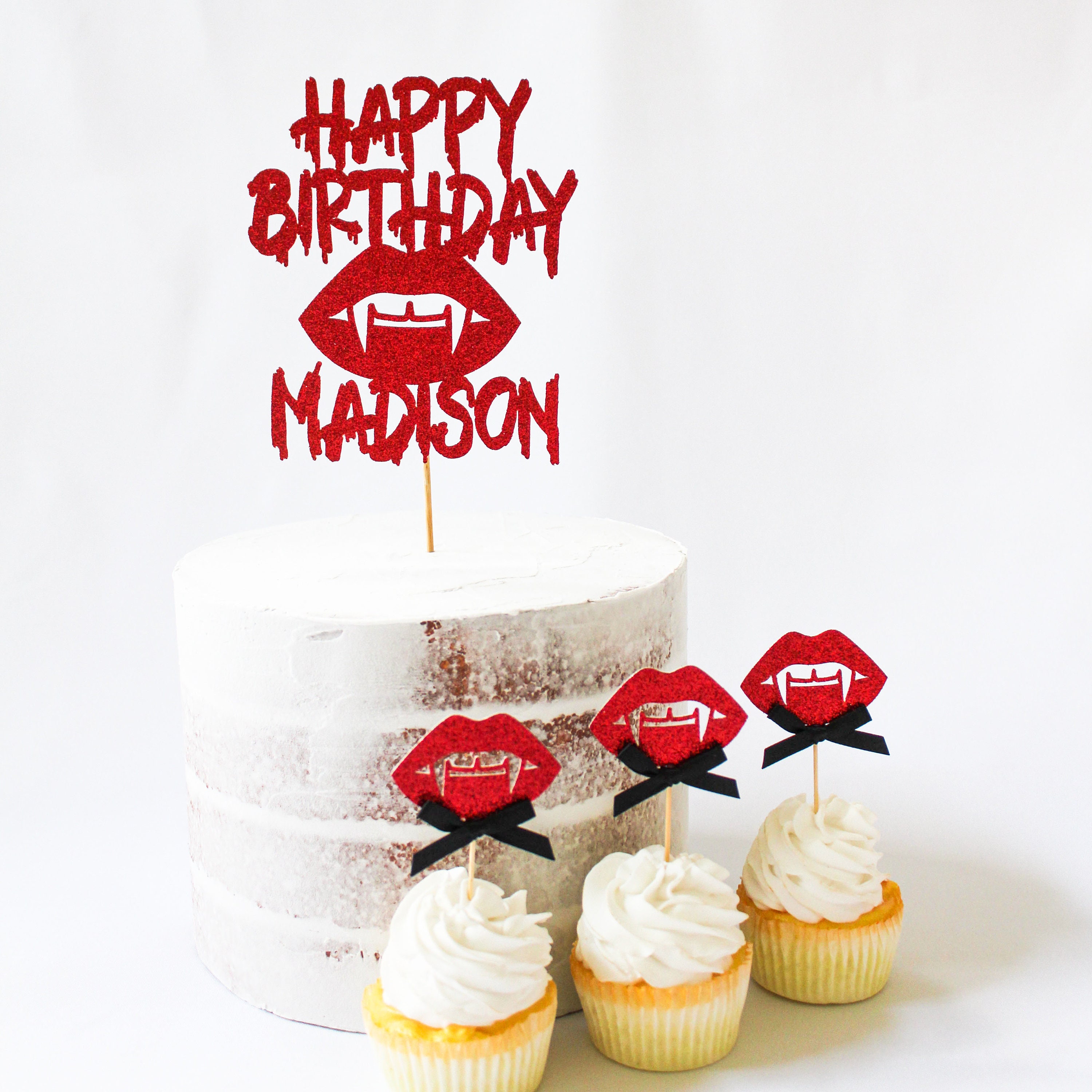 Vampire Birthday Cake Topper/vampire Birthday Party/vampire - Etsy