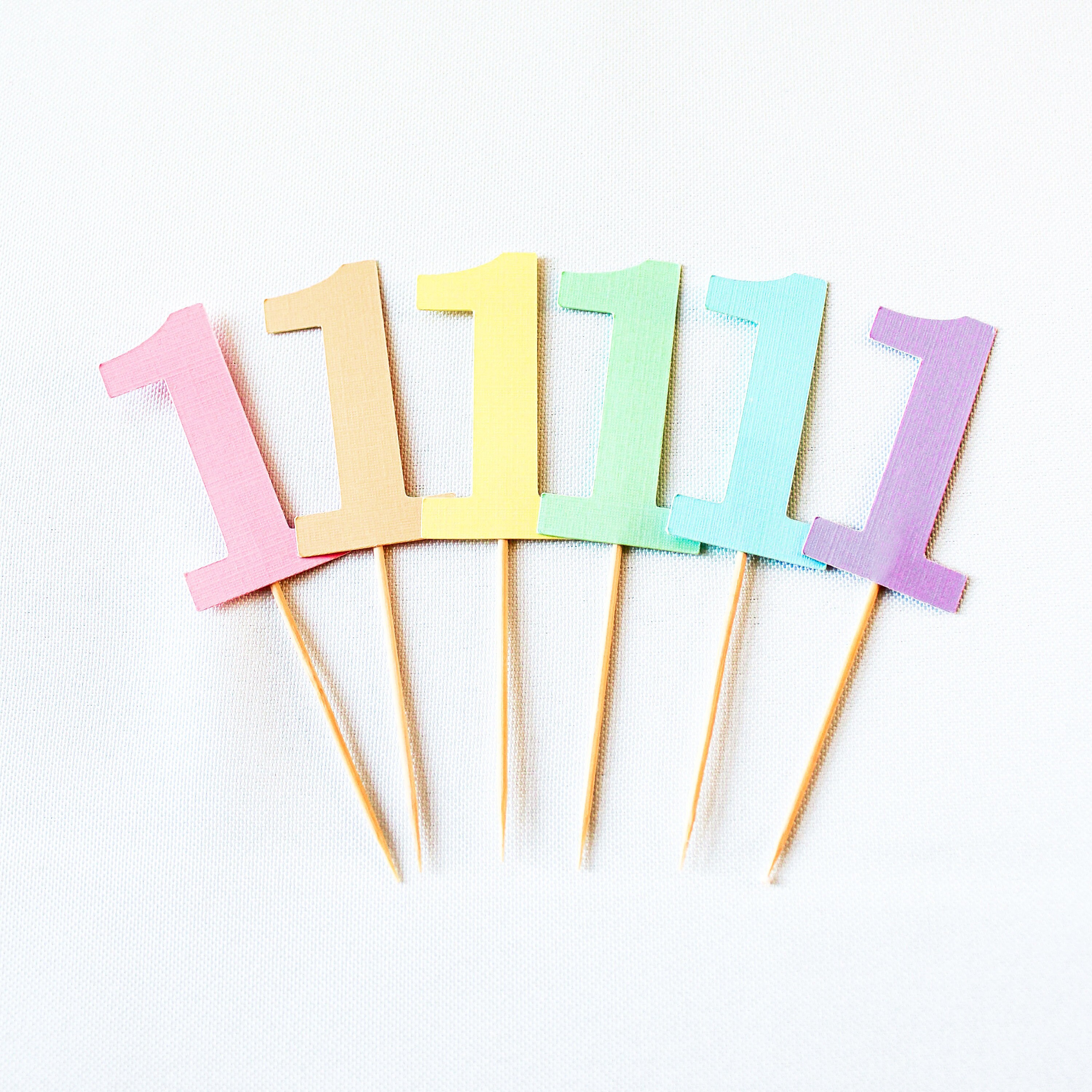 1st Pastel Birthday Party/one Cupcake Topper/pastel 1 Cupcake - Etsy