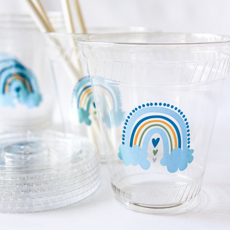Boho Cups/boho Rainbow Cups/blue Boho Cups/blue Boho Birthday Party ...