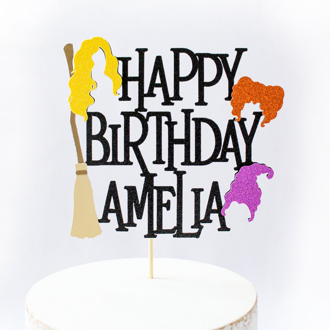 Halloween Birthday Cake Topper/halloween Cake Topper/custom Cake Topper ...