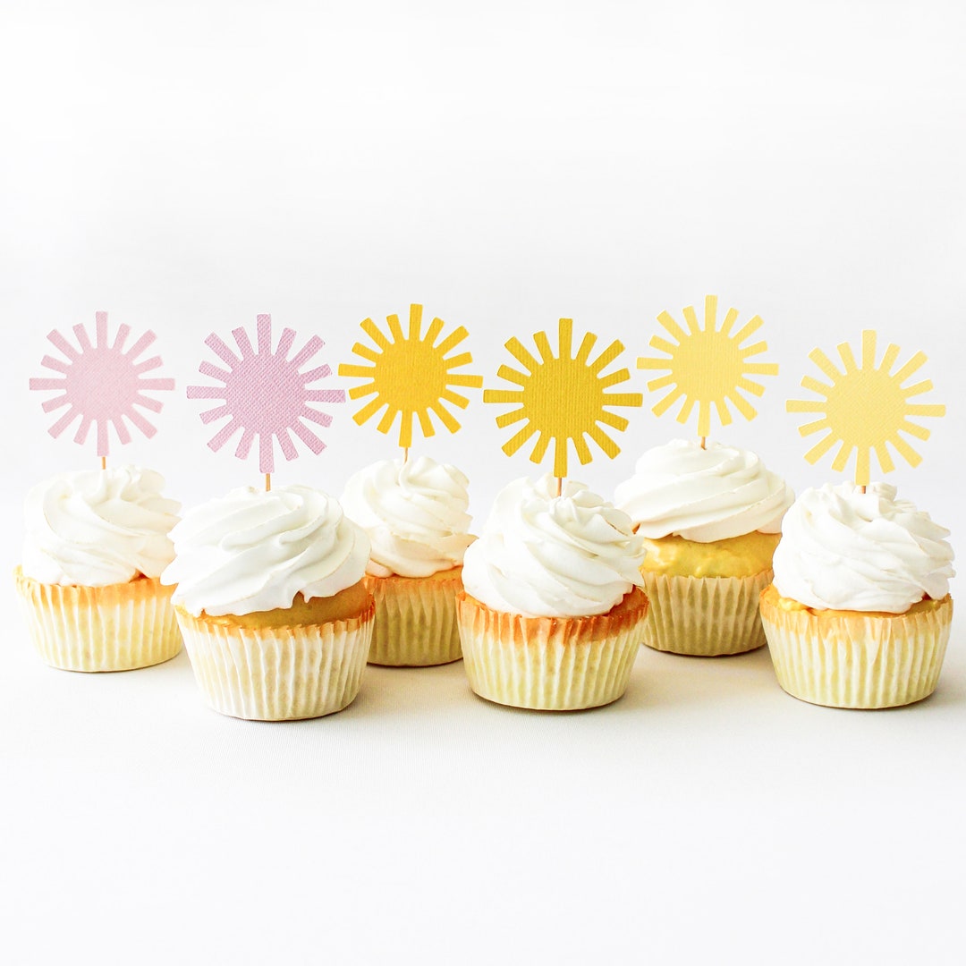 Boho Sun Cupcake Toppers/sun Cupcake Toppers/sunshine Cupcake Toppers ...