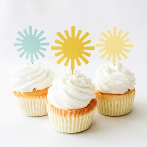 Boho Sun Cupcake Toppers/sun Cupcake Toppers/sunshine Cupcake Toppers ...