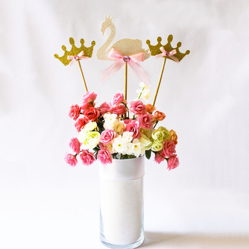 Swan Centerpieces/tiara Centerpieces/swan Princess Centerpieces/swan ...