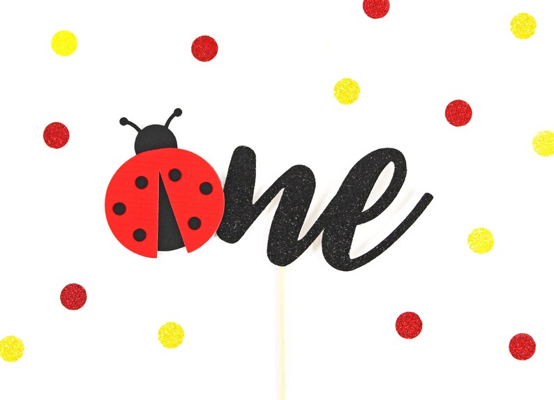 One Number Ladybug Cake Topper/one Cake Topper/ladybug Cake Topper/one ...